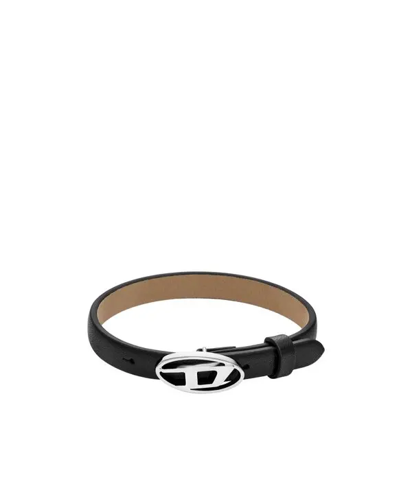 DIESEL® Leather Stackable Bracelet With Stud Closure - Black