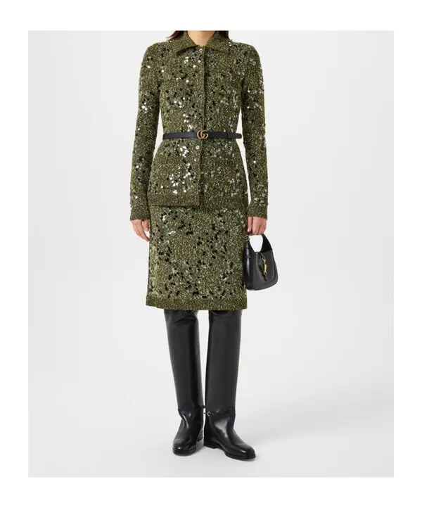 Gucci Sequin Knit Skirt