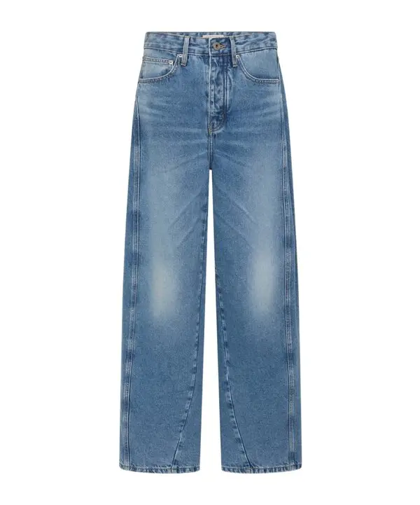 ST. AGNI Wide-leg Faded Jeans