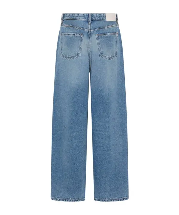 ST. AGNI Wide-leg Faded Jeans
