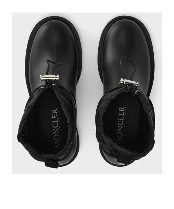 Moncler Kickstream Logo Ankle Boots - Black