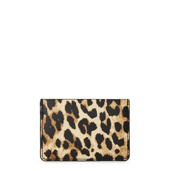 GANNI Leopard Print Card Holder