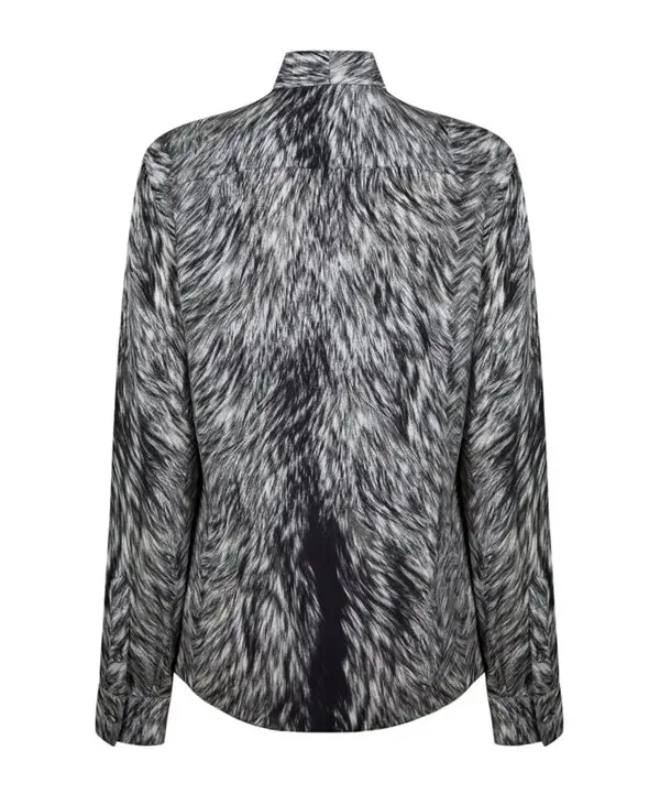 Dolce & Gabbana Animal Print Shirt With Lace-up Neckline