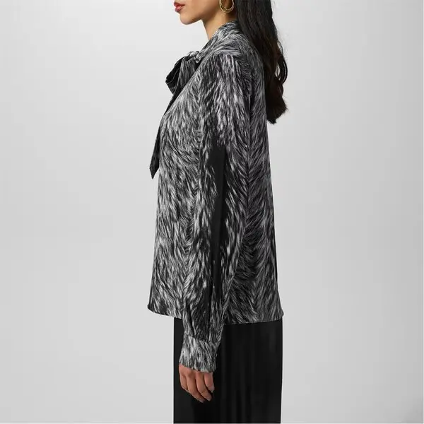 Dolce & Gabbana Animal Print Shirt With Lace-up Neckline