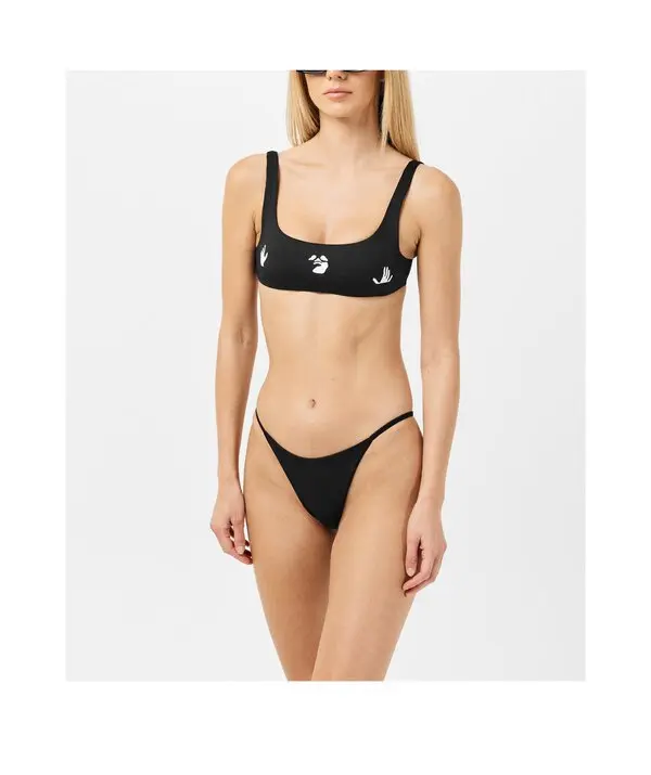 Off-White Off" Printed Bikini
