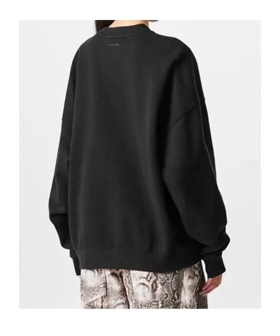 ANINE BING Long Sleeve Sweatshirt With Logo Detail - Black