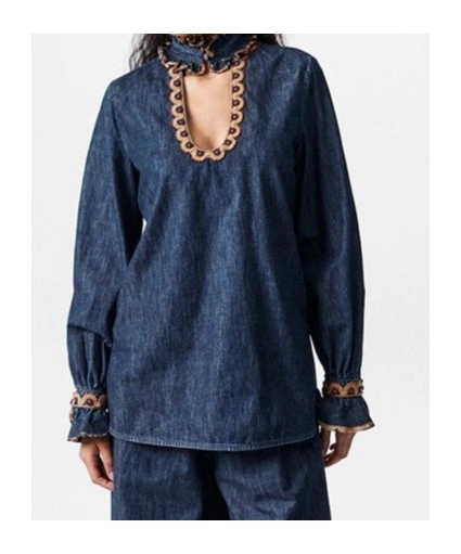 Valentino Garavani Embroidered Denim Top