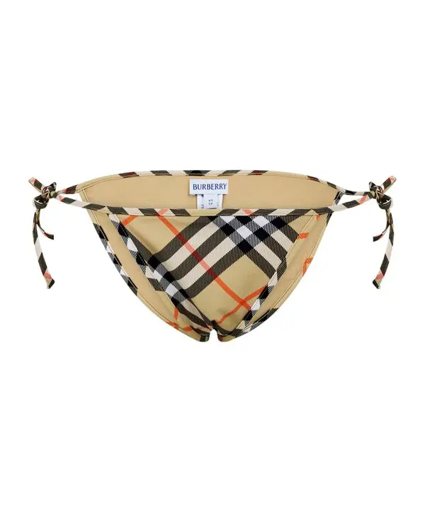 Burberry Plaid Bikini Bottoms - Nude
