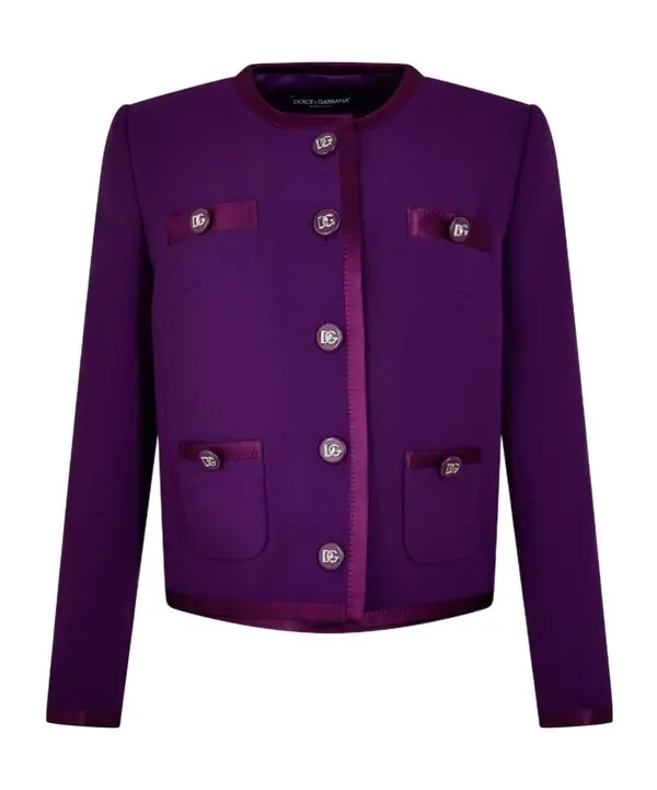 Dolce & Gabbana Cropped Jacket - Purple