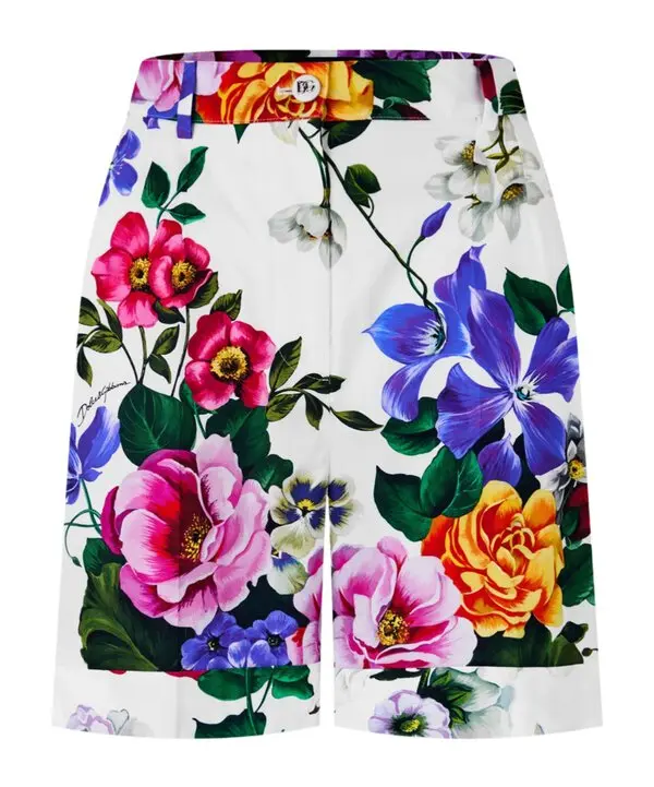 Dolce & Gabbana Floral Cotton Tailored Shorts