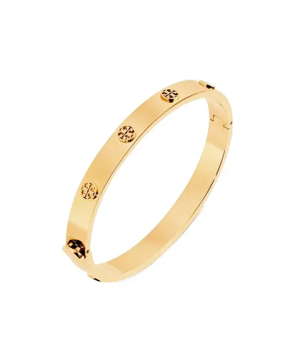 Tory Burch Engraved Slim Hinged Bangle