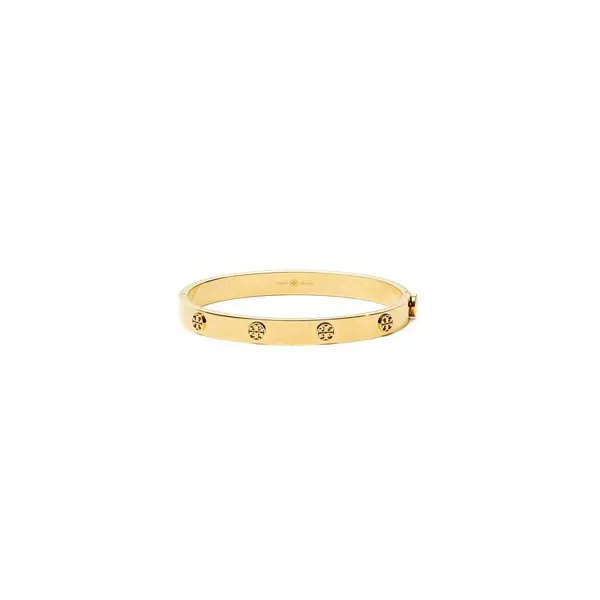 Tory Burch Engraved Slim Hinged Bangle