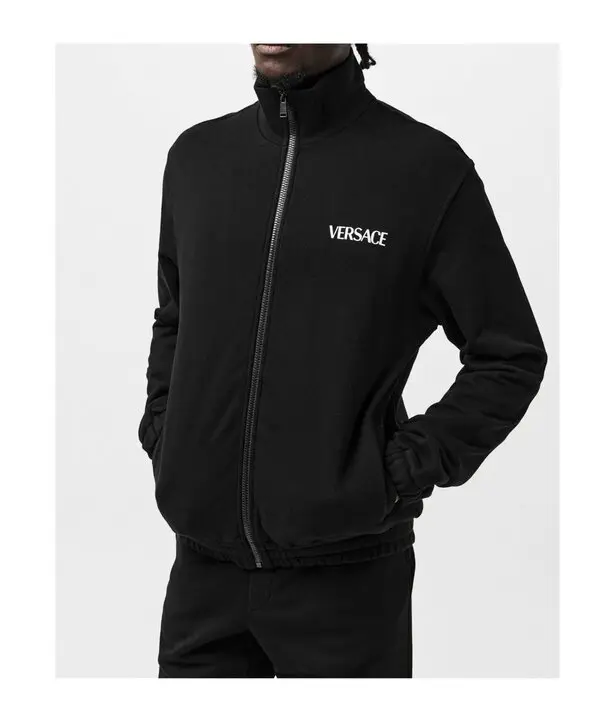 Versace Medusa Print Fleece Jacket - Black