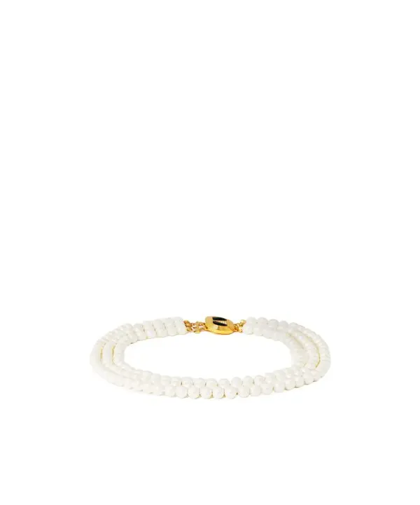 Valentino Garavani Perla Necklace With Logo Detailing - White