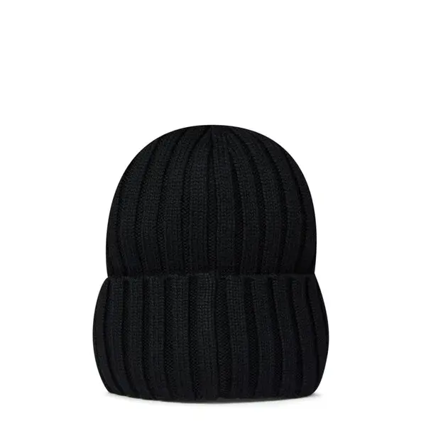 Moncler Ribbed Beanie With Embroidered Logo
