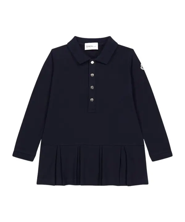 Moncler Logo Long-sleeved Pleated Dress
