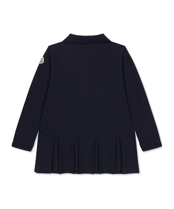 Moncler Logo Long-sleeved Pleated Dress