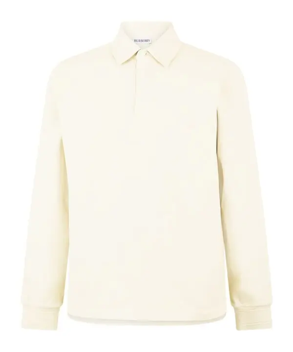 Burberry Shield Long Sleeve Polo - White