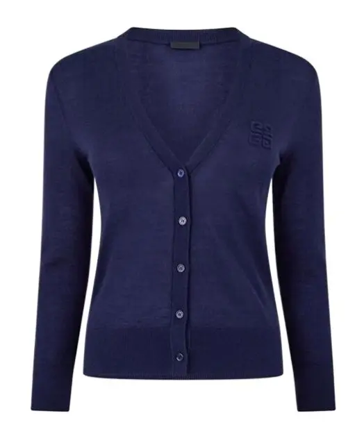 Givenchy Embroidered 4g V-neck Cardigan - Blue