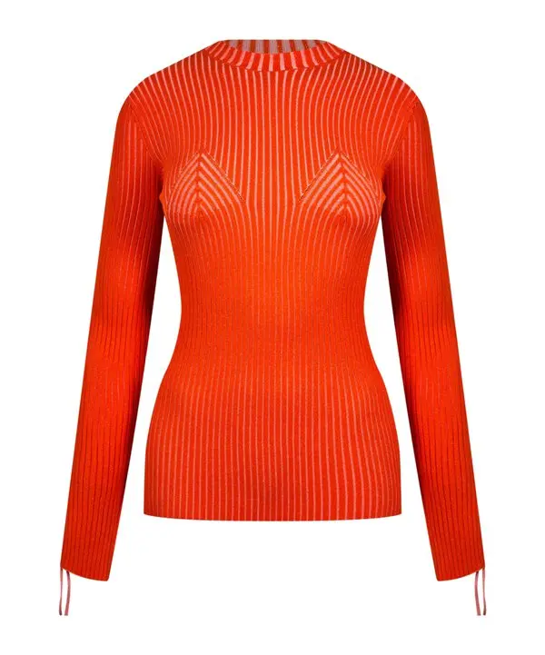 Off-White Ribbed Knit Sweater