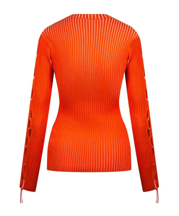 Off-White Ribbed Knit Sweater