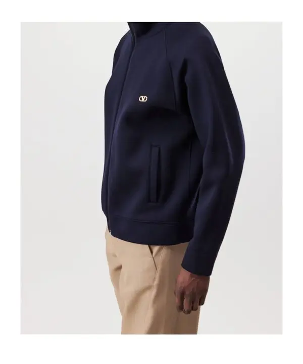 Valentino Garavani Zippered Long Sleeve Casual Jacket