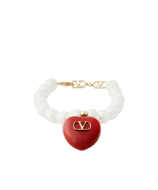 Valentino Garavani Heart Charm Bracelet - White