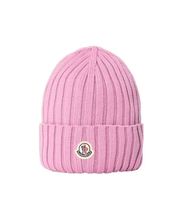 Moncler Logo Beanie - Pink