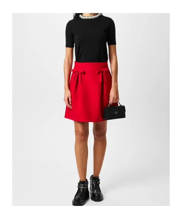 Valentino Garavani Short-sleeved Knit Sweater With Embellished Neckline