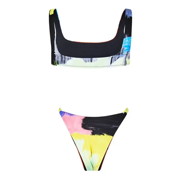 Off-White Printed Split Swimsuit