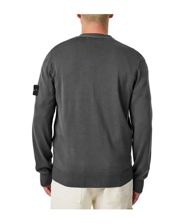 Stone Island Wool Cardigan With Logo Patches