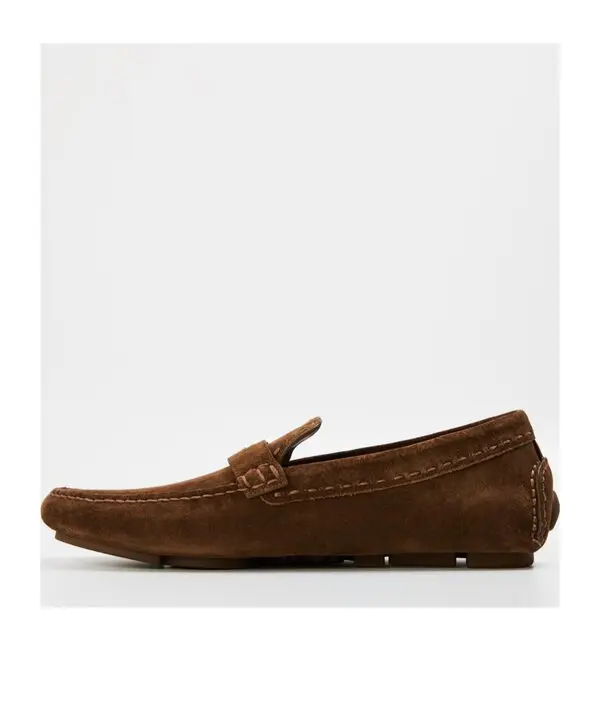 Fendi Suede Loafers With Metal Logo Detail