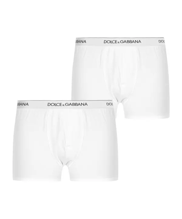 Dolce & Gabbana Plain Cotton Stretch Boxers, 2-pack