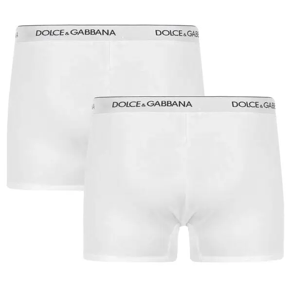 Dolce & Gabbana Plain Cotton Stretch Boxers, 2-pack