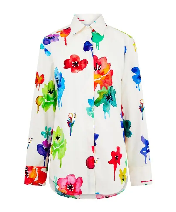 Off-White Floral Print Button-down Shirt
