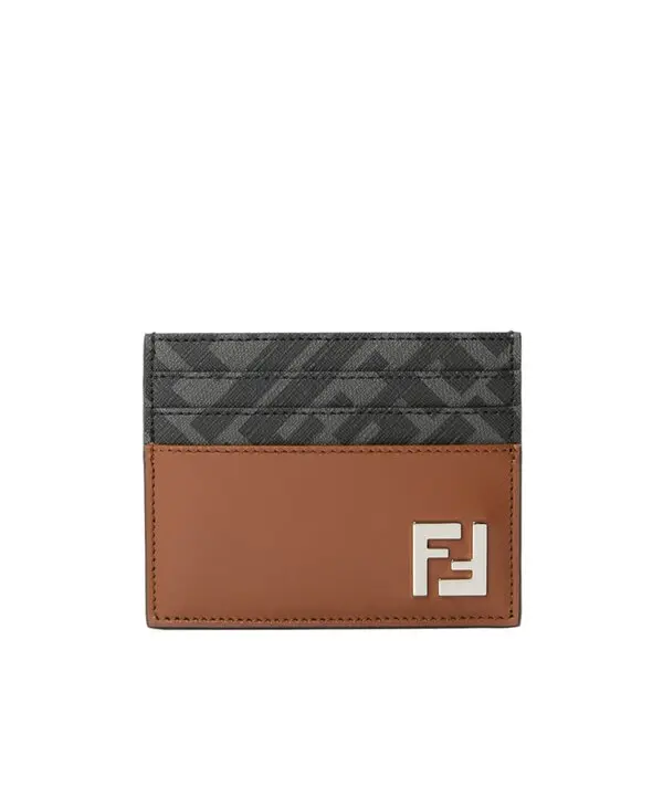 Fendi Bi-color Card Holder - Brown