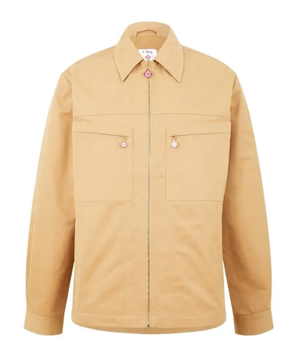 Casablanca Long Sleeve Zip-up Jacket With Multiple Pockets