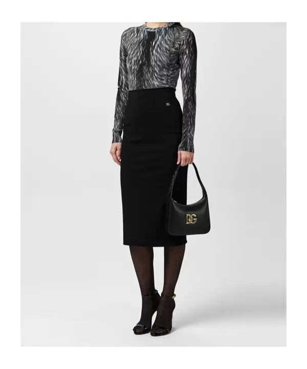 Dolce & Gabbana Fur Print Long Sleeve Knitwear