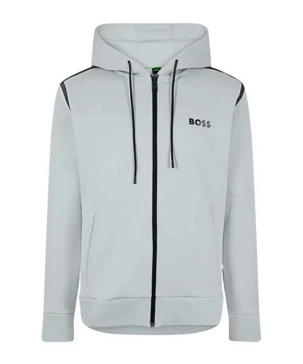 Hugo Boss Contrast Trim Logo Zip-up Hoodie