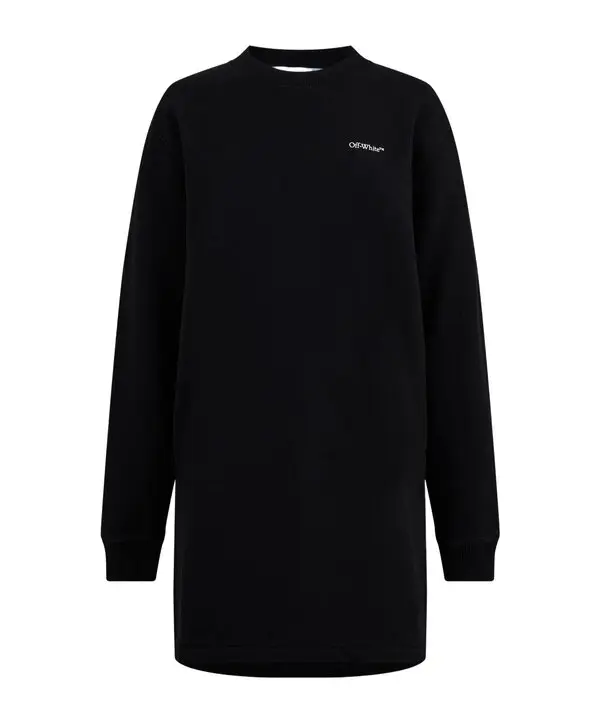 Off-White Floral Embroidered Arrow Logo Dress