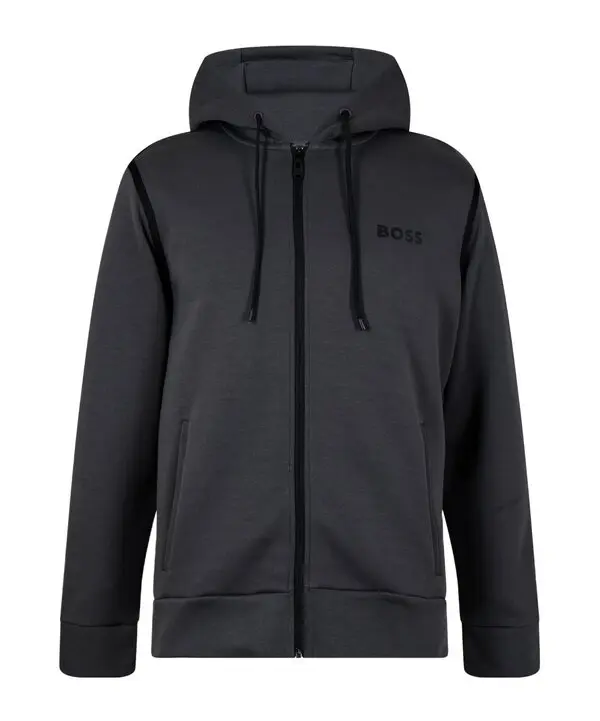 Hugo Boss Ogo Print Zip-up Hooded Sweatshirt