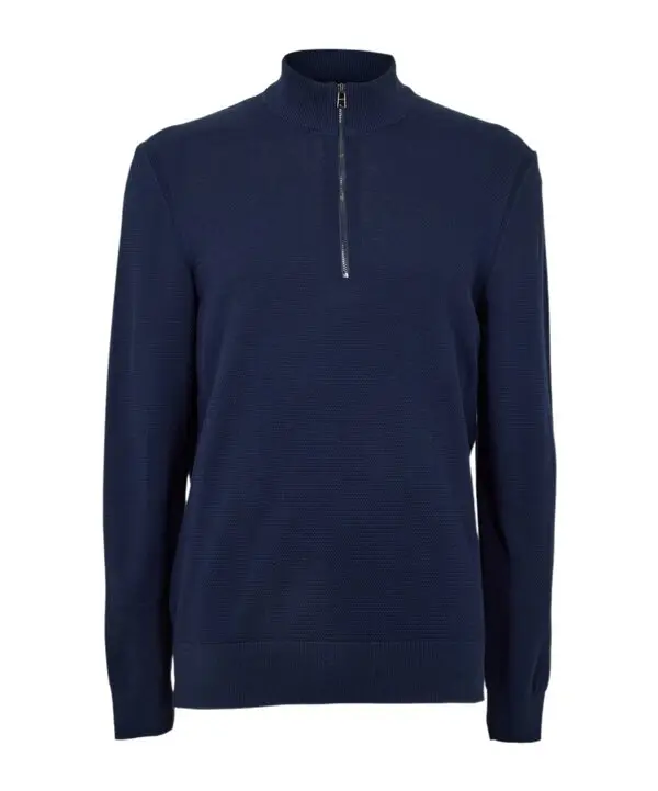 Hugo Boss Ebrandozipped Crew Neck Jumper
