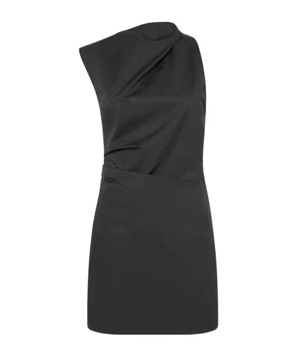 ST. AGNI Asymmetric Tuck Mini Dress