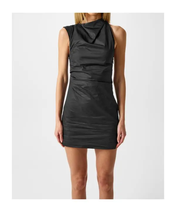 ST. AGNI Asymmetric Tuck Mini Dress