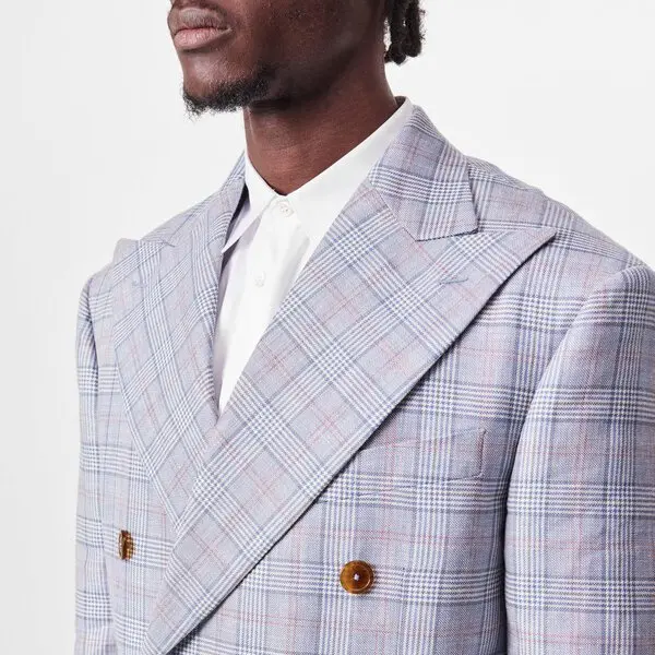 VIVIENNE WESTWOOD Light Purple Plaid Double-breasted Blazer