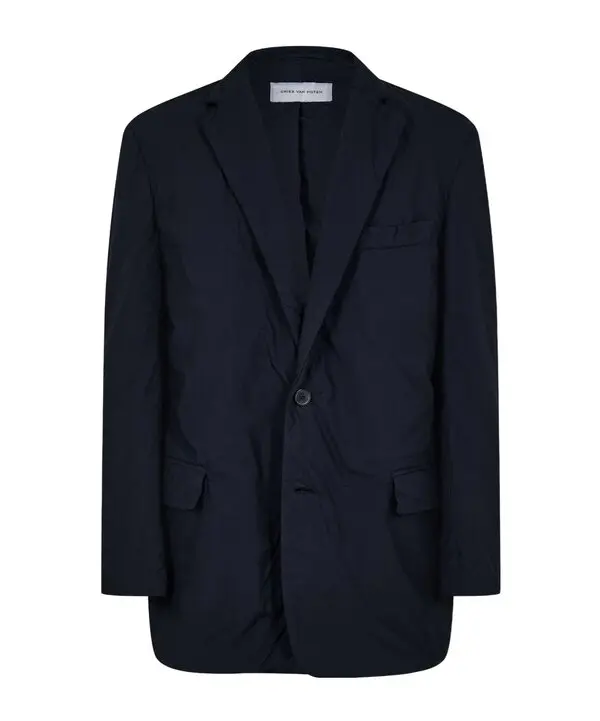 Dries Van Noten Navy Blue Lightweight Quilted Blazer-style Jacket