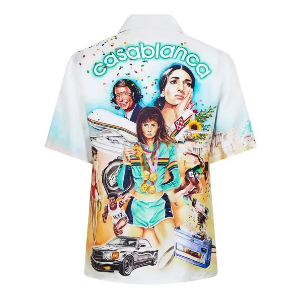 Casablanca Lapel Short-sleeved Shirt - White