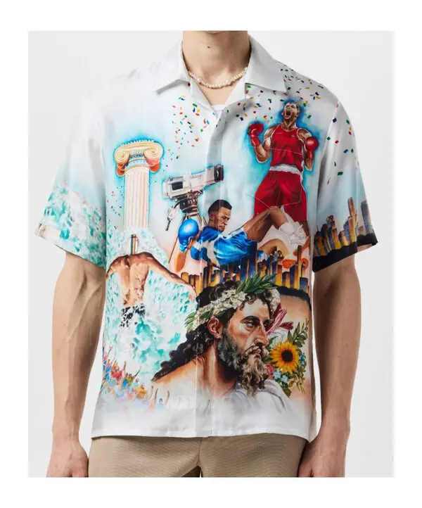 Casablanca Lapel Short-sleeved Shirt - White