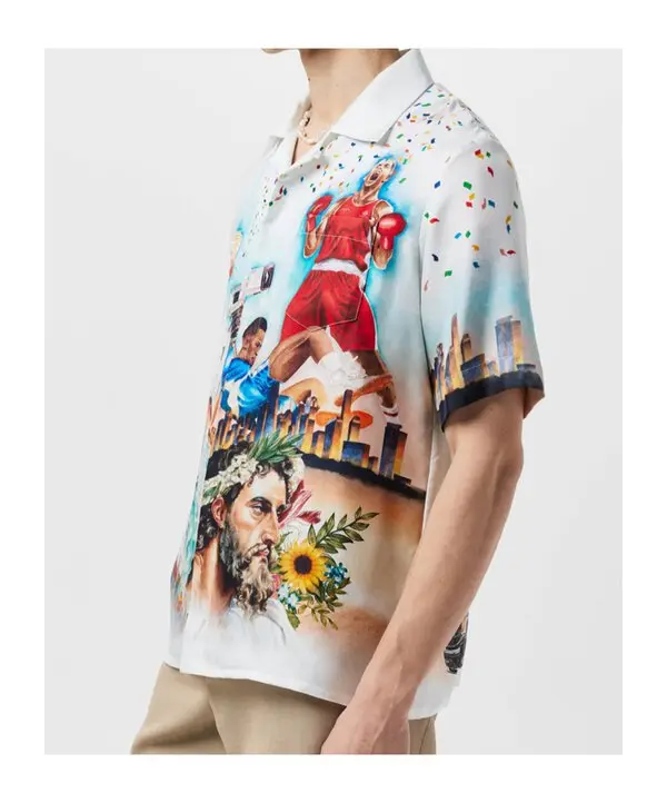 Casablanca Lapel Short-sleeved Shirt - White