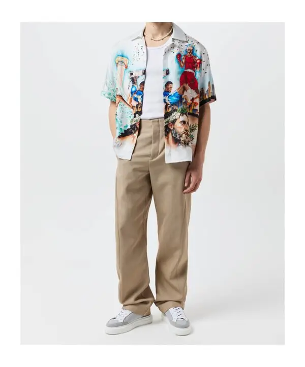Casablanca Lapel Short-sleeved Shirt - White